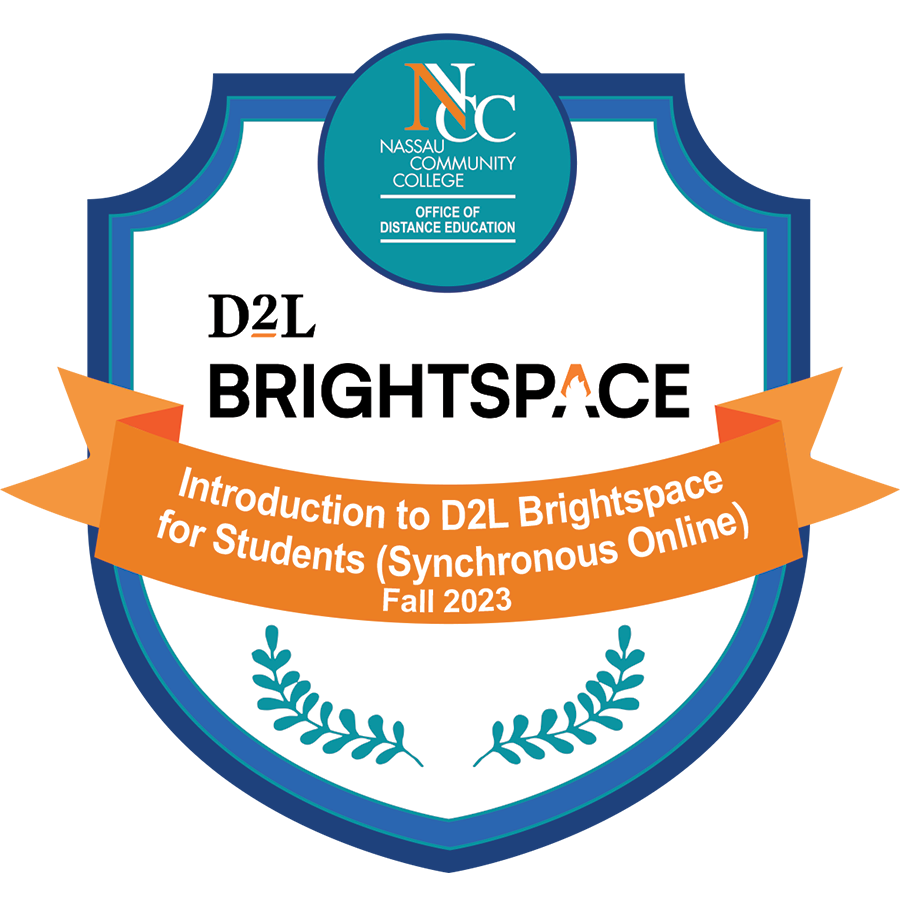 Intro to D2L Brightspace for Students (Synch Online) - Credly