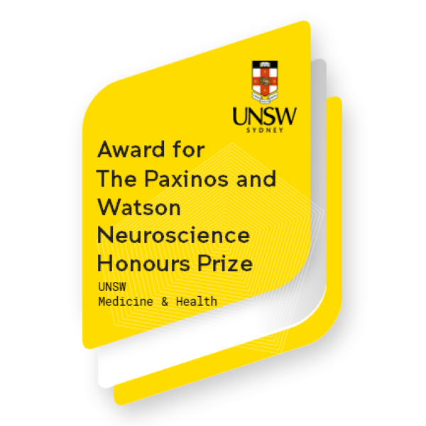 The Paxinos and Watson Neuroscience Honours Prize - Credly