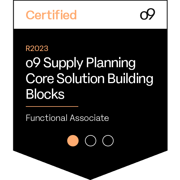 o9 Supply Planning Core Solution Building Blocks - Functional Associate ...