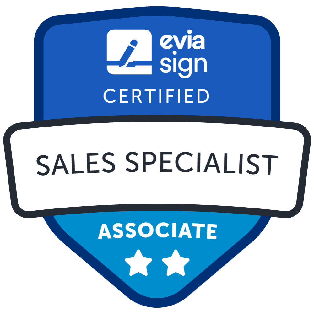 Evia Sign Certified: Sales Specialist Associate - Credly
