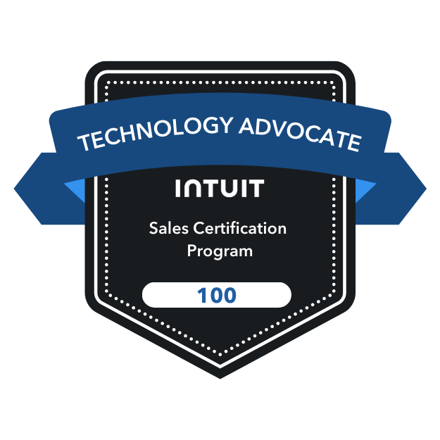 Intuit Sales Certification Program Technology Advocate Level 100 - Credly