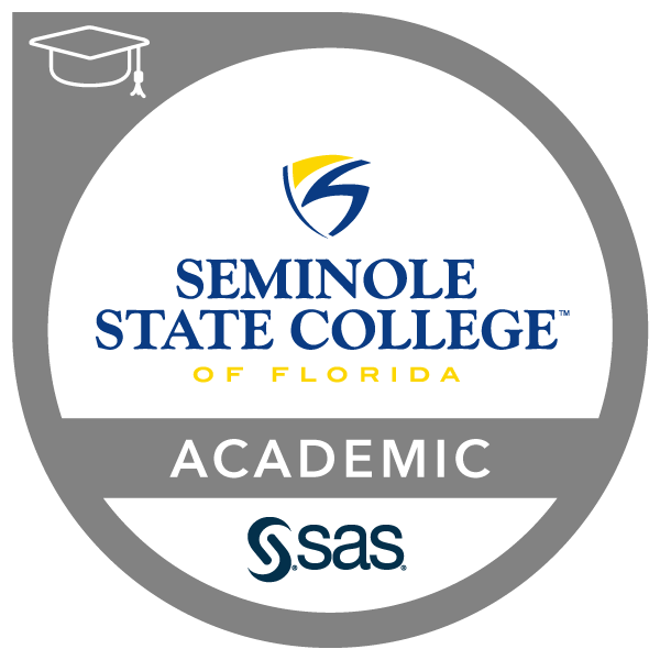 SAS – Seminole State College of Florida Academic Specialization in Data Analytics - Credly