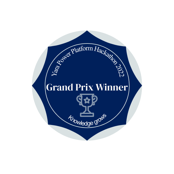 Yara Power Platform Hackathon 2022 - Grand Prix Winner - Credly