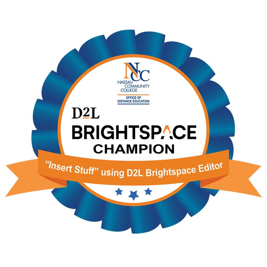 "Insert Stuff" using D2L Brightspace Editor - Credly