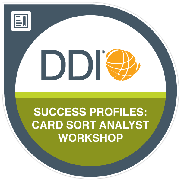 DDI Success Profiles: Card Sort Analyst Workshop - Credly