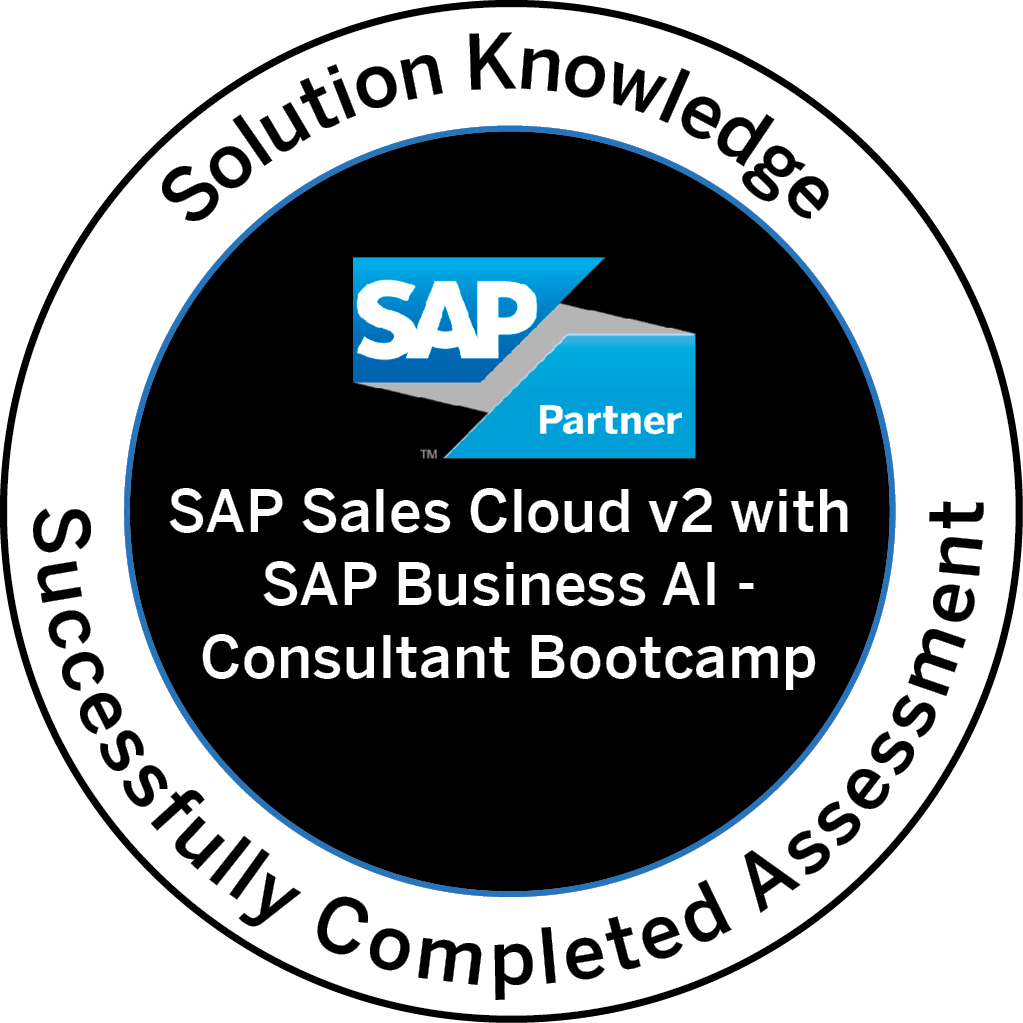Solution Knowledge - SAP Sales Cloud v2 with SAP Business AI - Consultant Bootcamp - Credly