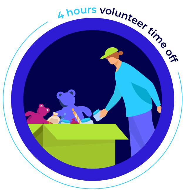 4 hours volunteer time off - Credly