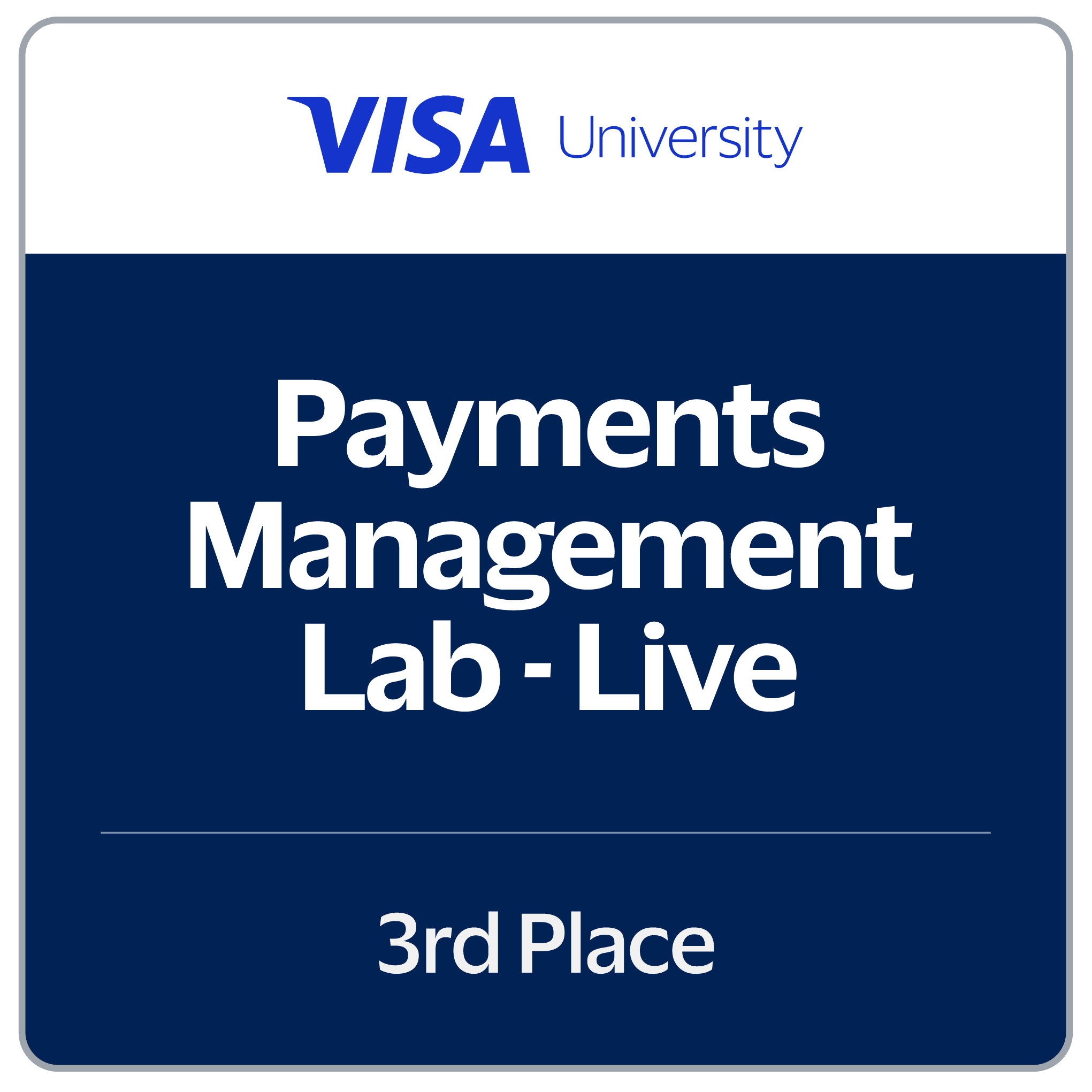 Payments Management Lab - Live - Third Place - Credly
