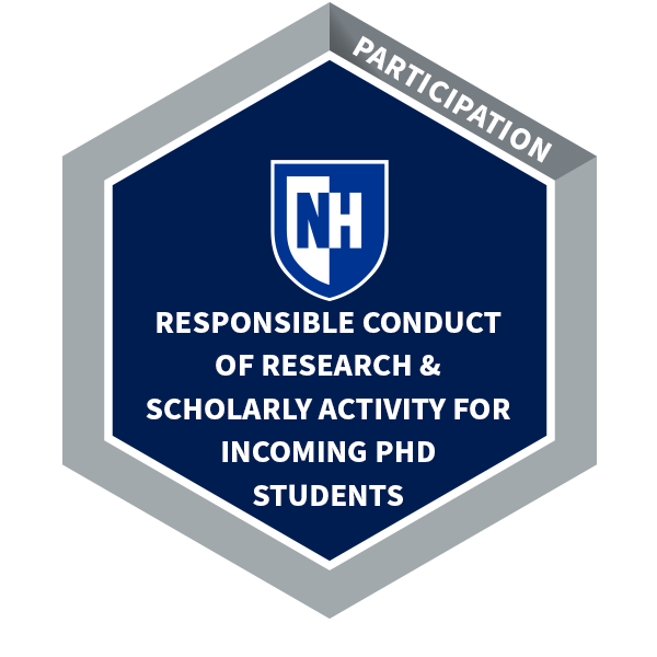 Responsible Conduct of Research & Scholarly Activity for Incoming PhD Students - Credly