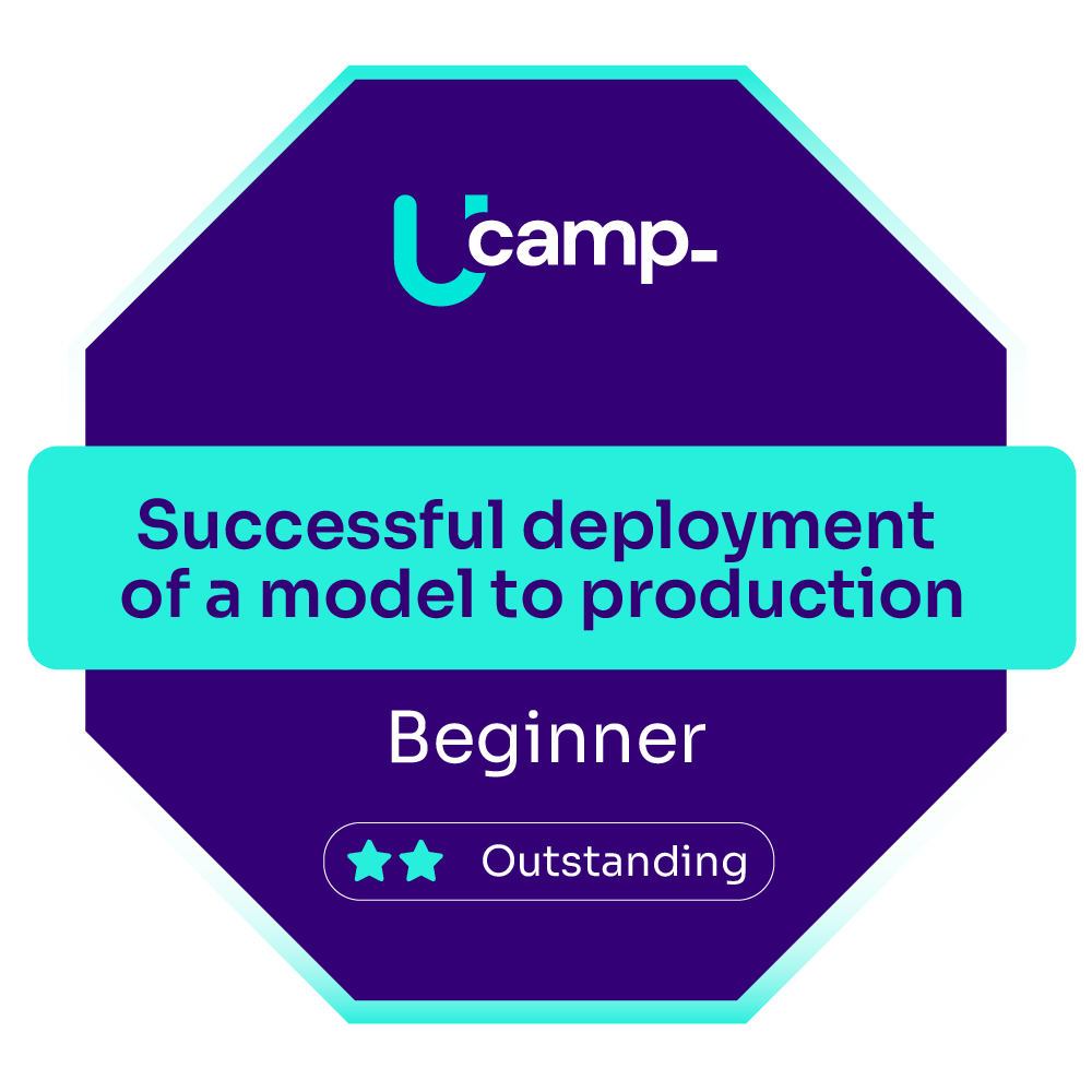 Successful Deployment of a Model to Production - Outstanding - Credly