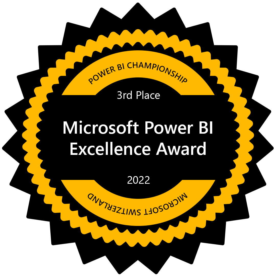 3rd Place - Swiss Power BI Championship 2022 - Credly