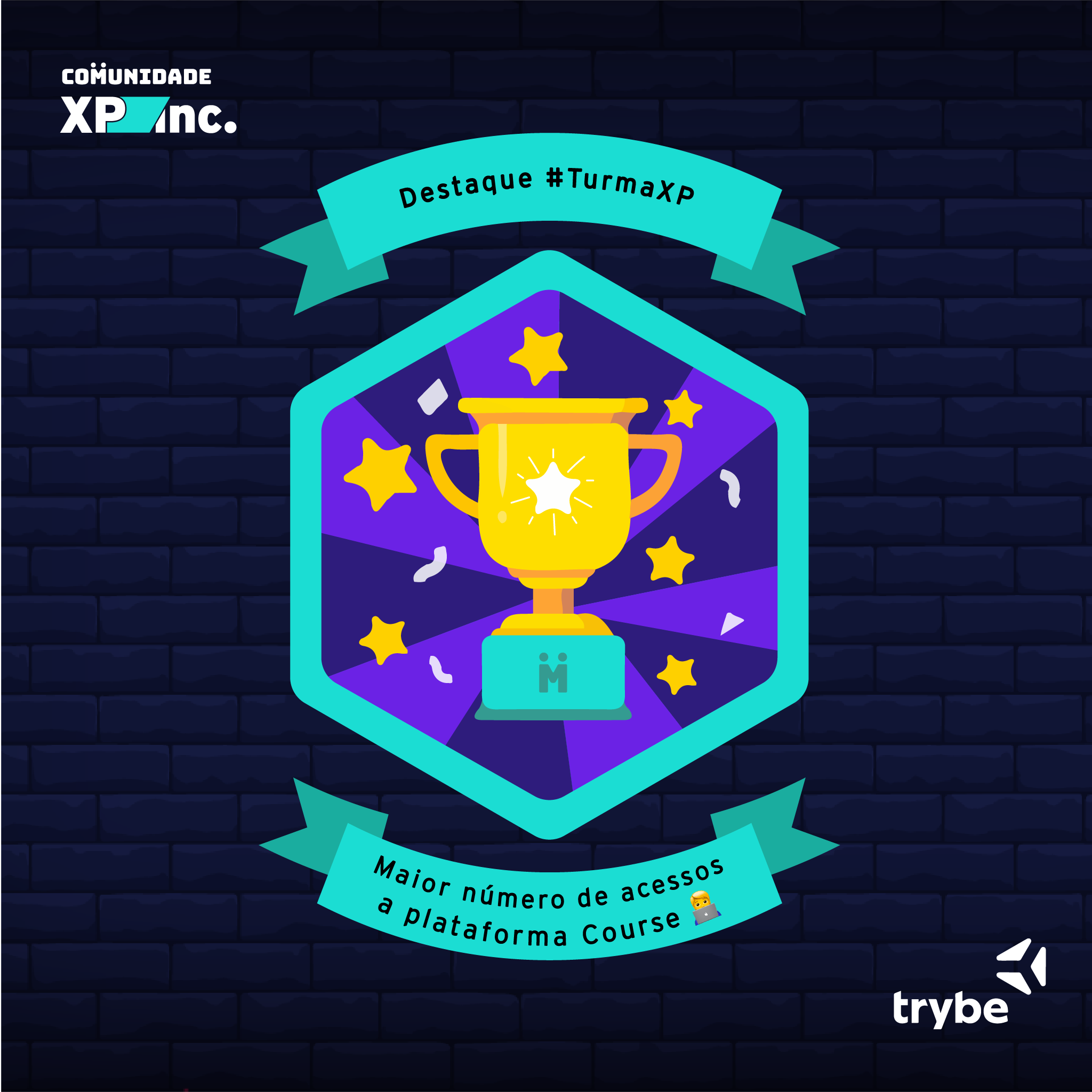 Pessoa Estudante da turma XP que mais acessou a plataforma Course - 3º módulo - Credly