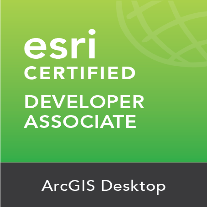 ArcGIS Desktop Developer Associate 10.0 - Credly