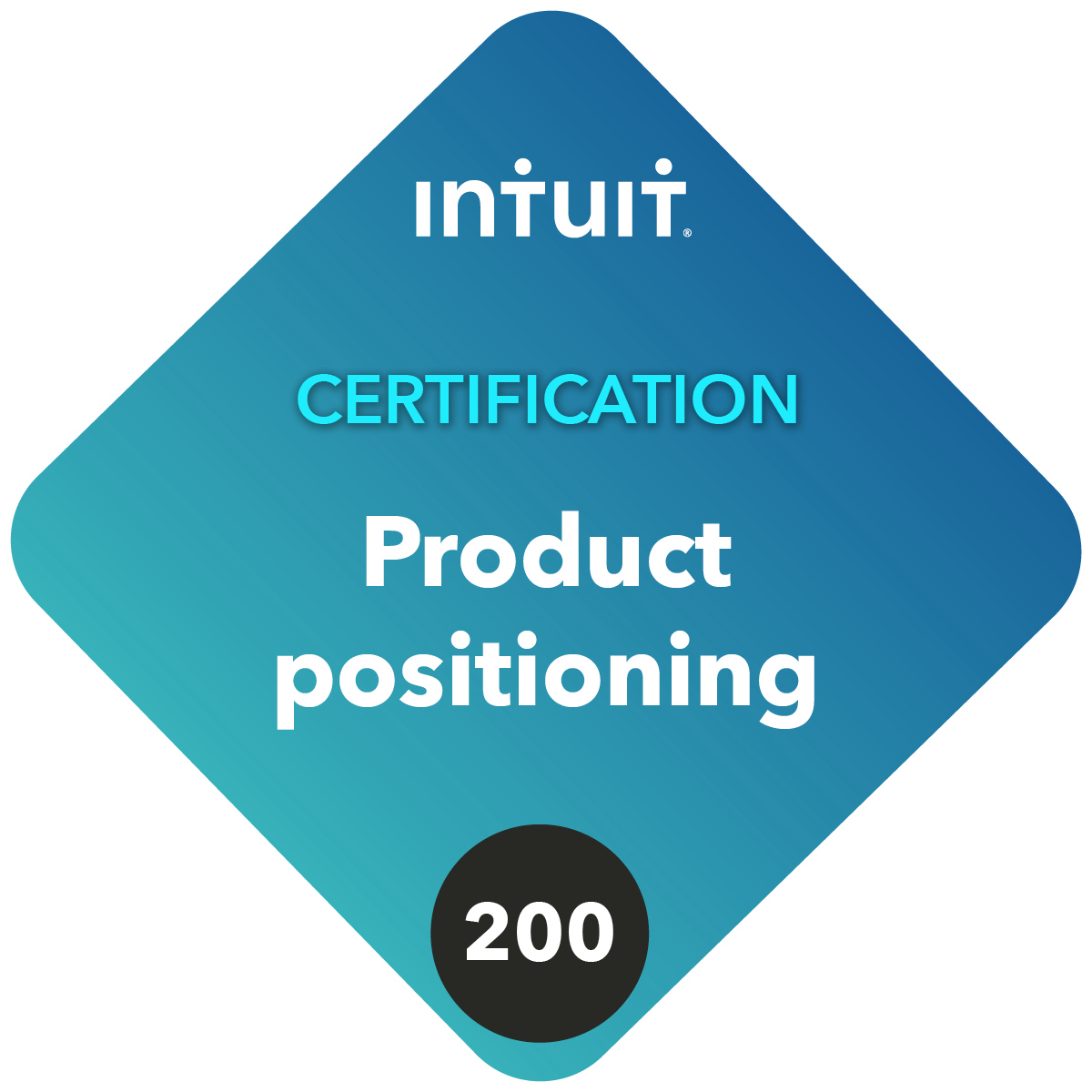 Intuit Product Positioning Certified - Credly