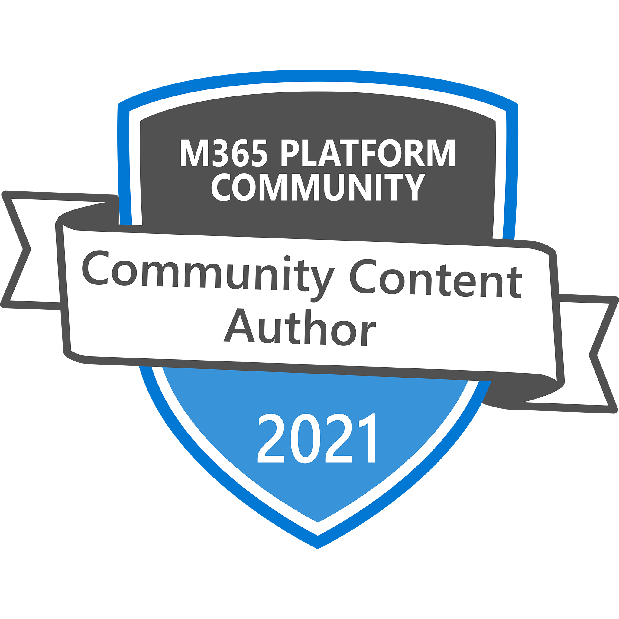 M365 Platform Community (PnP) Content Author 2021 - Credly
