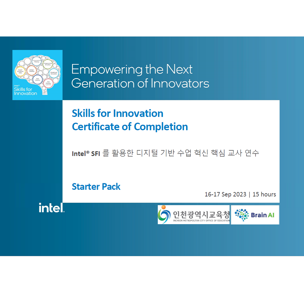 Intel® Skills for Innovation Certificate of Completion - Credly