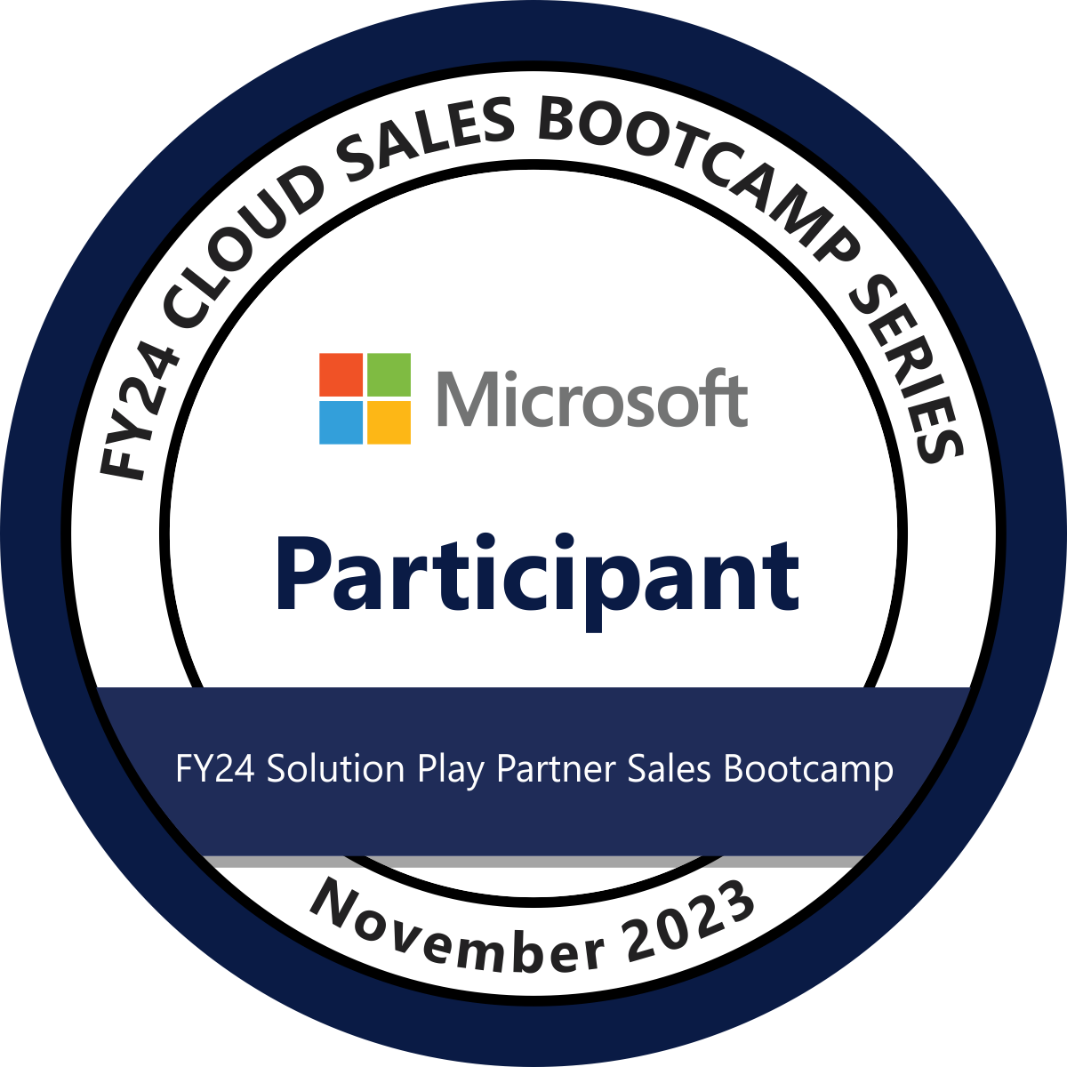 FY24 Solution Play Partner Sales Bootcamp — Participant - Credly