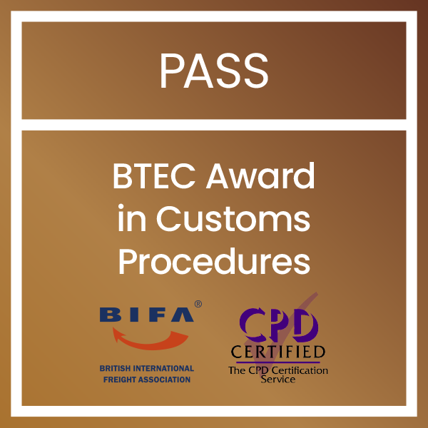 BTEC Intermediate Award in Customs Export and Import Procedures (Pass ...