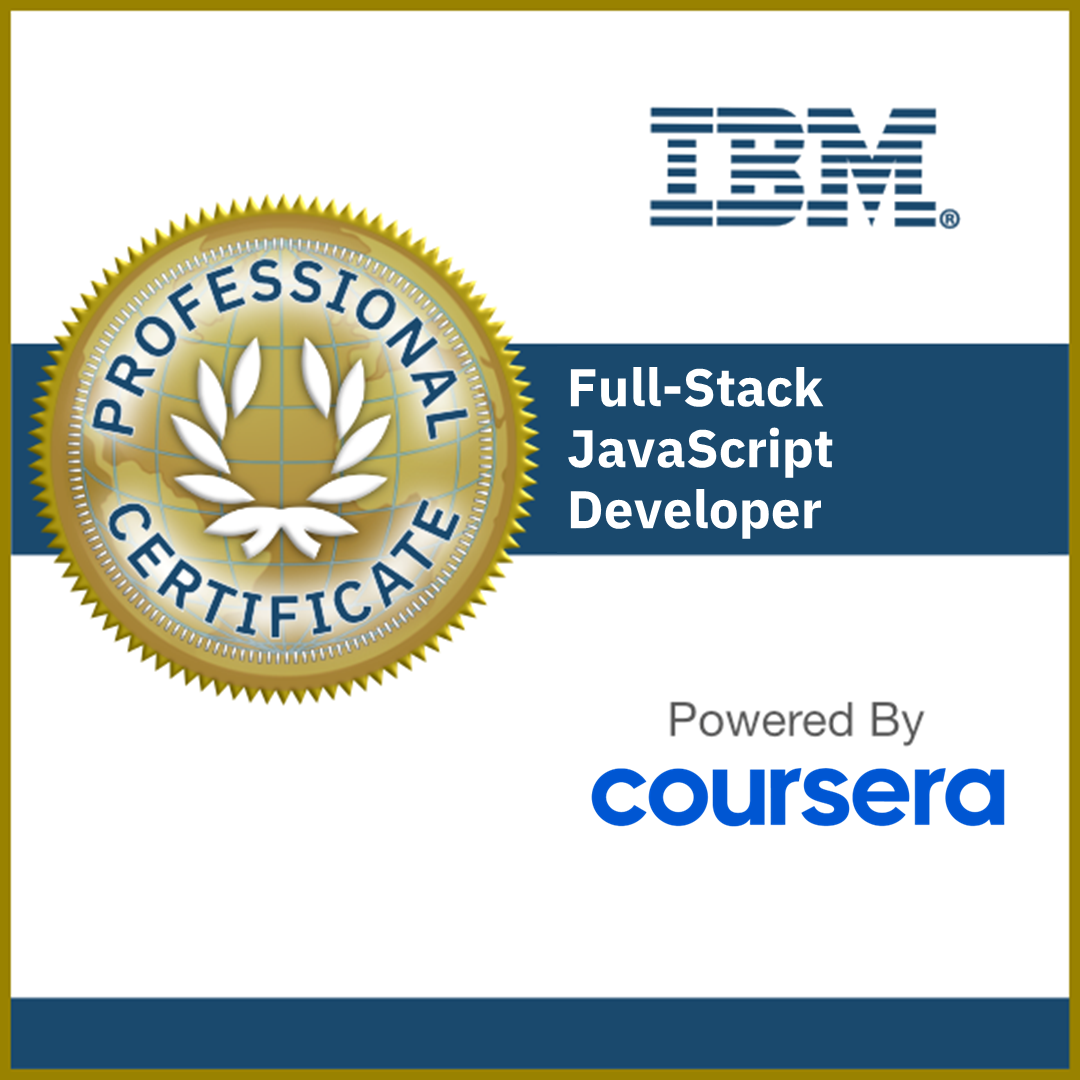 IBM Full-Stack JavaScript Developer Professional Certificate - Credly